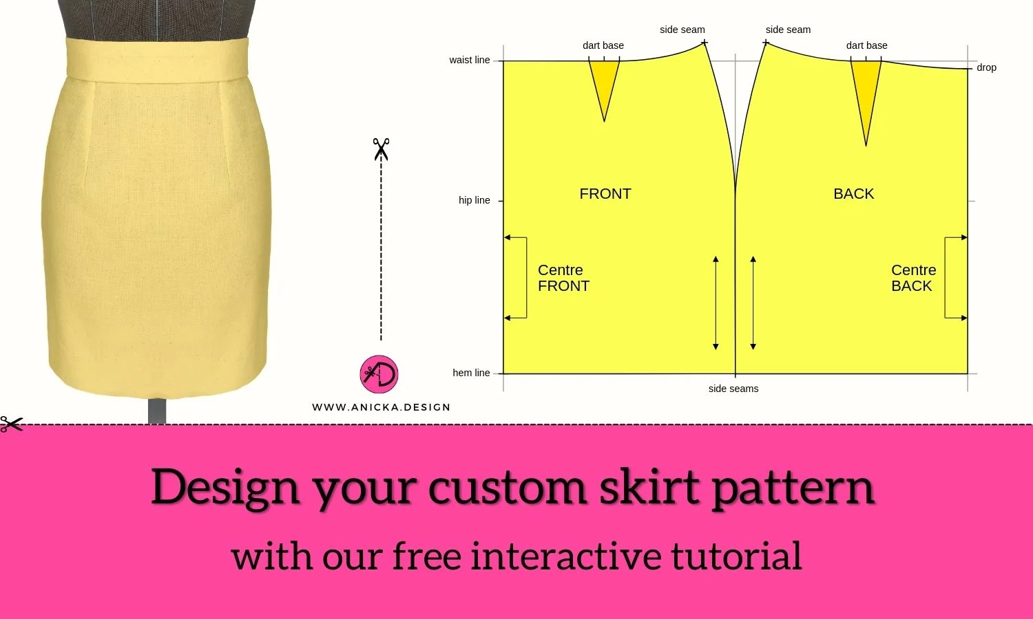 How To Draft A Basic Skirt Pattern - Your Measurements, No Math ...
